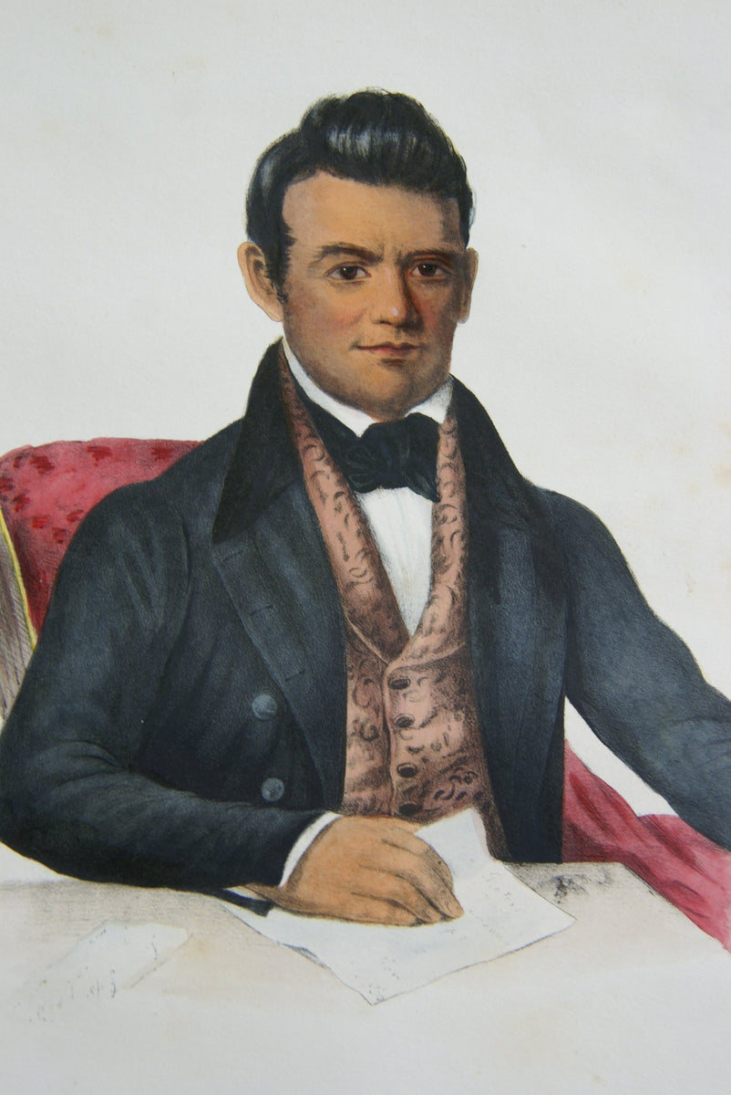 1865 Original Hand colored lithograph of JOHN ROSS, A CHEROKEE CHIEF ...