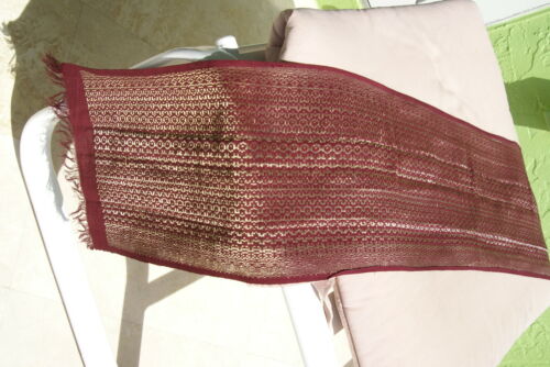 Old Superb Ceremonial Balinese hand woven textile Burgundy Setagen Cer ...