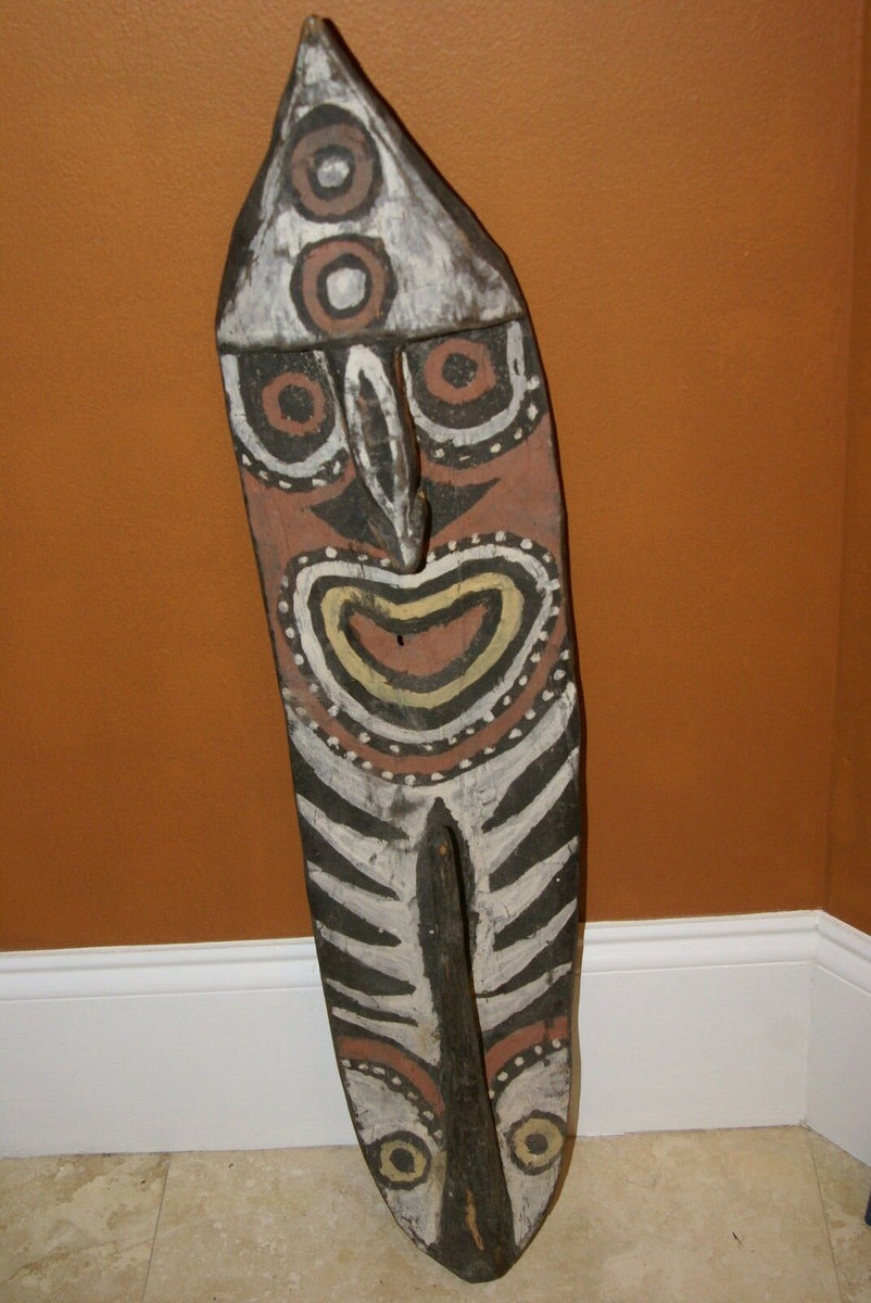 RARE MINDJA MINJA HAND CARVED YAM HARVEST UNIQUE CELEBRATION MASK POLY ...