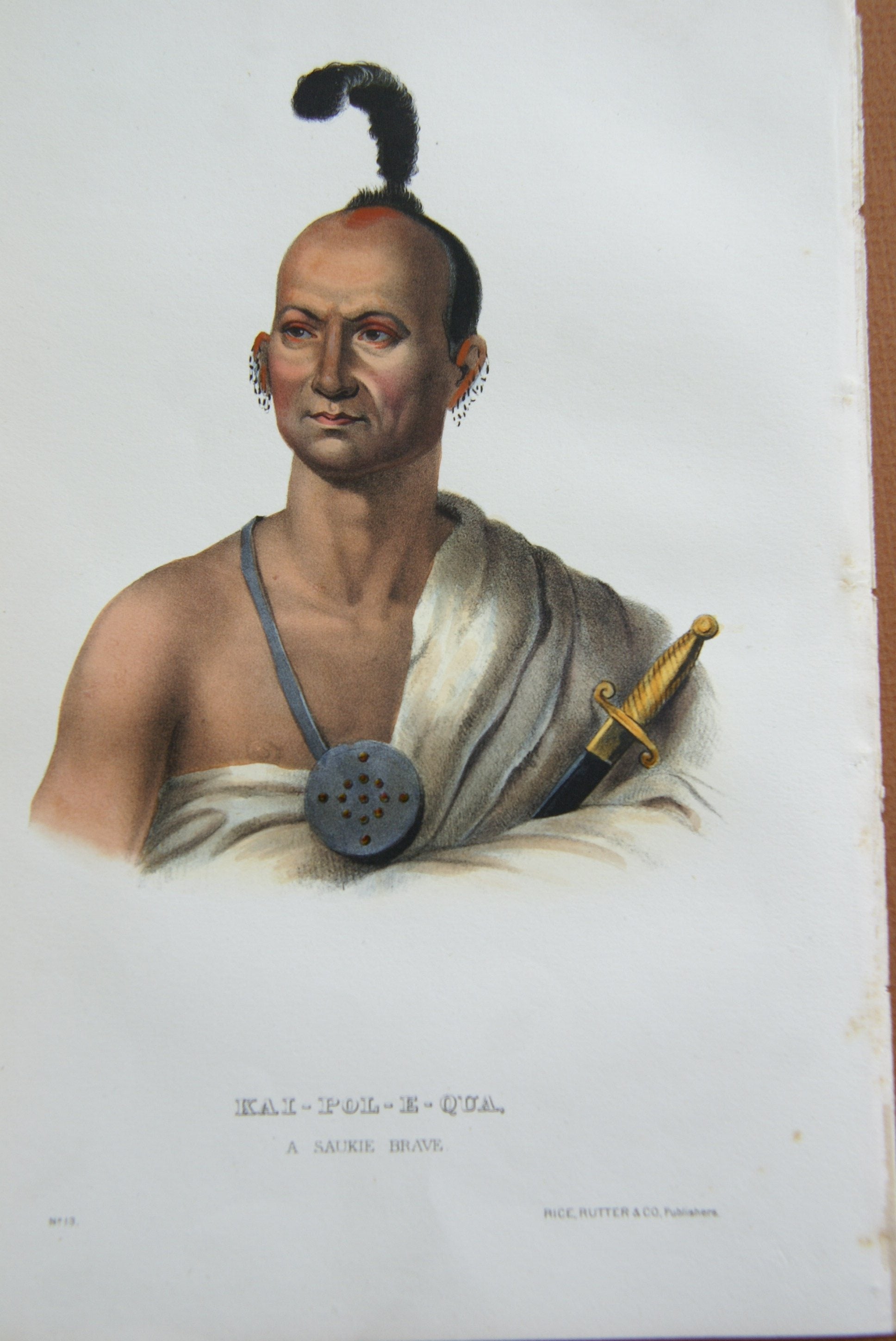 1848 Original Hand colored lithograph of KAI-POL-E-QUA, (KAIPOLEQUA) p ...