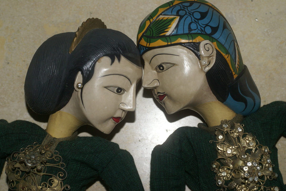 Vintage Javanese Theater Royal Puppet Couple: Rama & Sinta, Created by ...